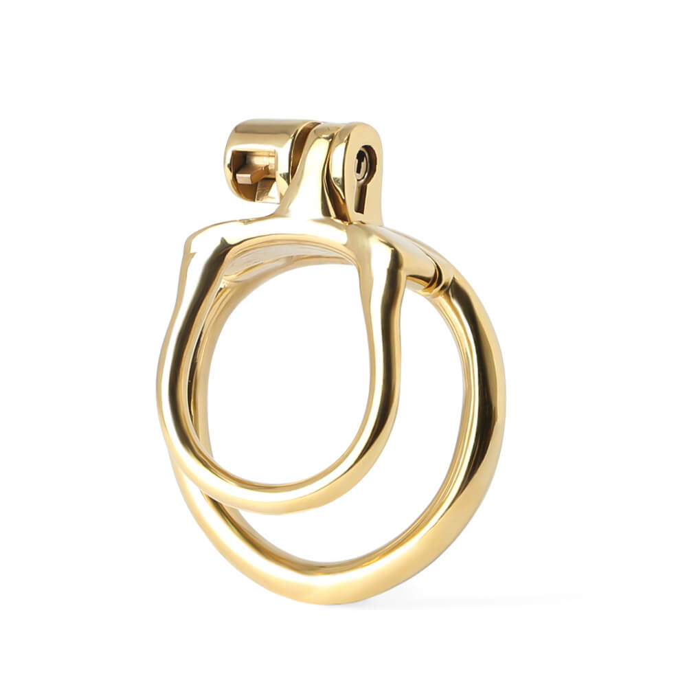 Gold MAMBA-ZERO Stainless Steel Cock Cage – metalchastity